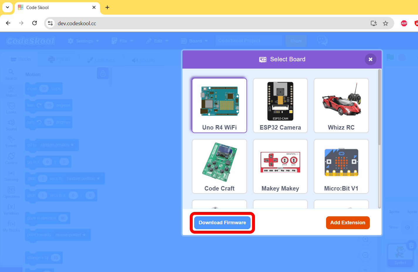Getting started with Arduino UNO R4 WiFi with CodeSkool Scratch ...